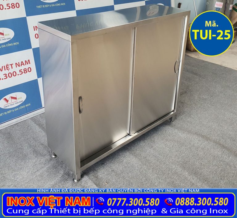 Tủ Inox 2 Cánh Lùa Chứa Đồ TUI-25 | Inox Việt Nam