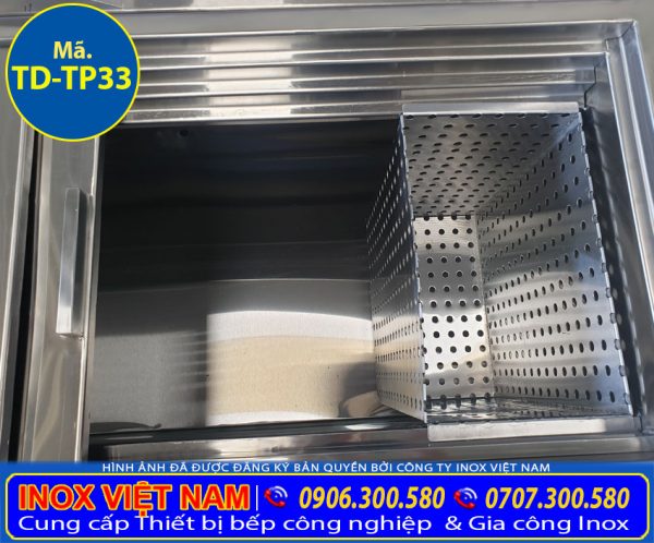 Thùng Đá Khung Chân Có Khay Topping TD-TP33 | Inox Việt Nam